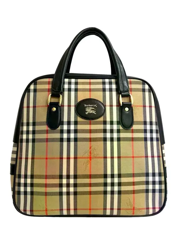 Burberry Haymarket Check Canvas Dome Handbag - Neutrals