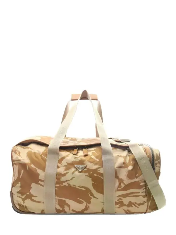 Prada 2013-2016 Tessuto Camouflage Trolley Travel Bag - Neutrals