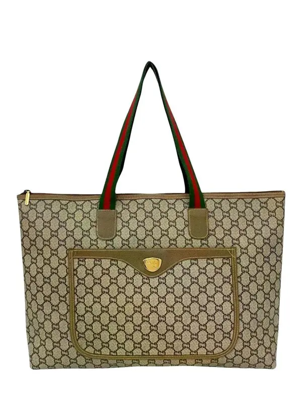 Gucci 20th Century Gg Supreme Plus Web Tote Bag - Neutrals