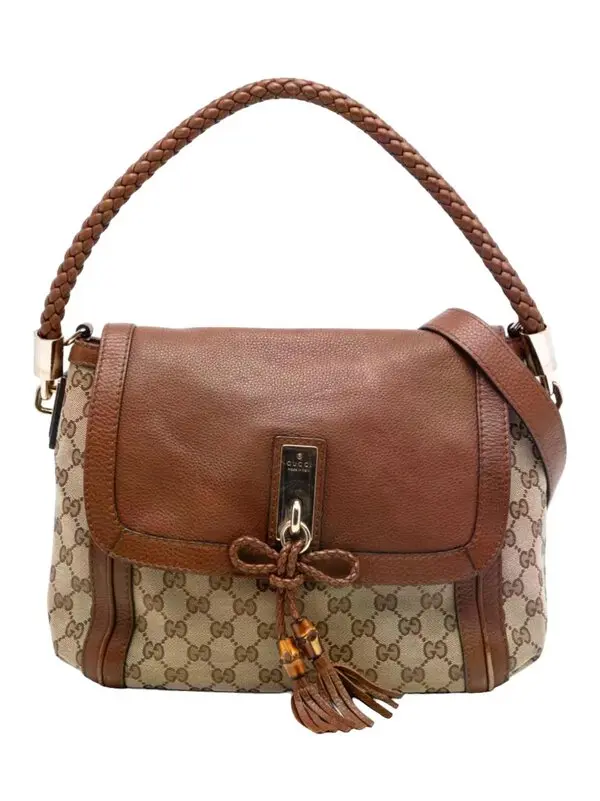 Gucci Gg Canvas Bella Flap Satchel - Neutrals