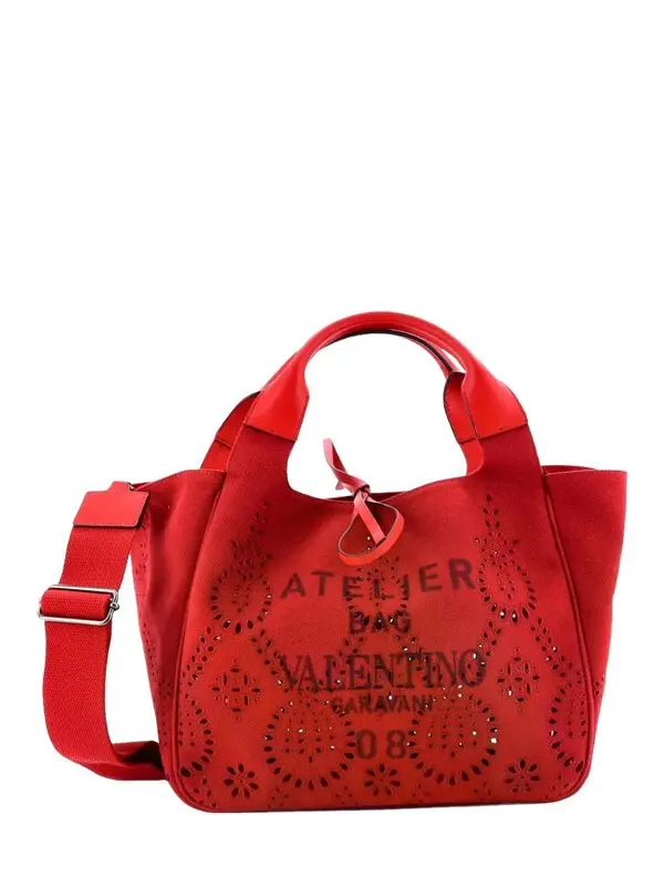 Valentino Garavani Atelier 08 Canvas Medium Tote Bag - Red