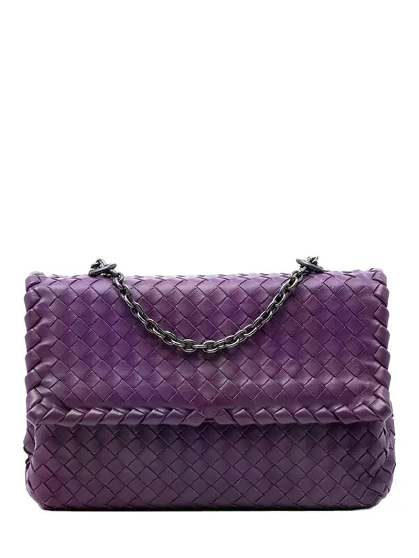 Bottega Veneta Small Nappa Intrecciato Olimpia Shoulder Bag - Purple