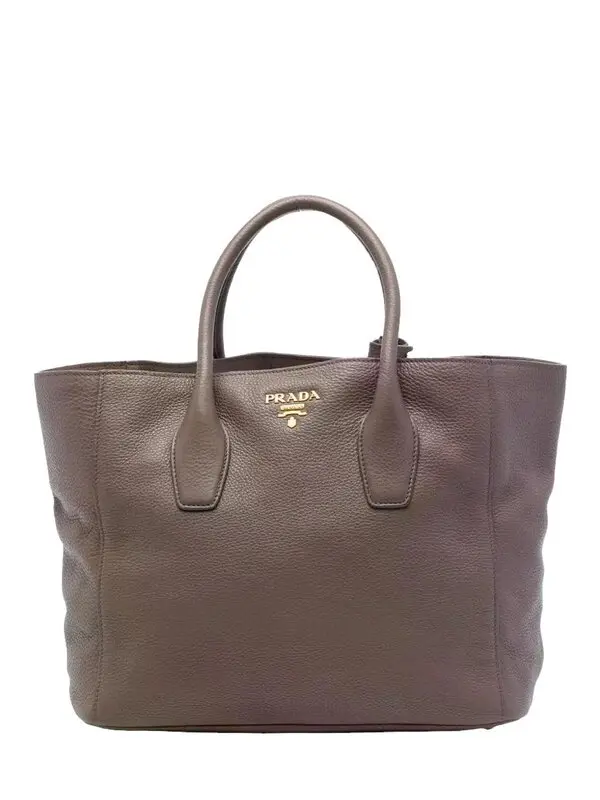 Prada Vitello Daino Open Convertible Tote Satchel 2010-2026 - Brown