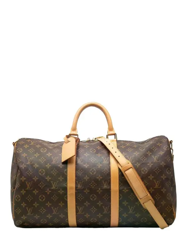 LOUIS VUITTON 2000 Monogram Keepall Bandouliere 50 Travel Bag - Brown