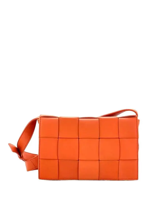 Bottega Veneta Cassette Maxi Intrecciato Small Crossbody Bag - Orange
