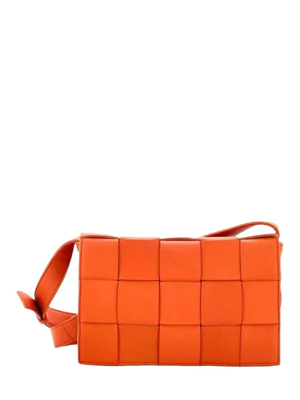 Bottega Veneta Cassette Maxi Intrecciato Small Crossbody Bag - Orange
