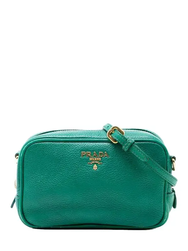 Prada Mini Vitello Daino Camera Crossbody Bag - Green