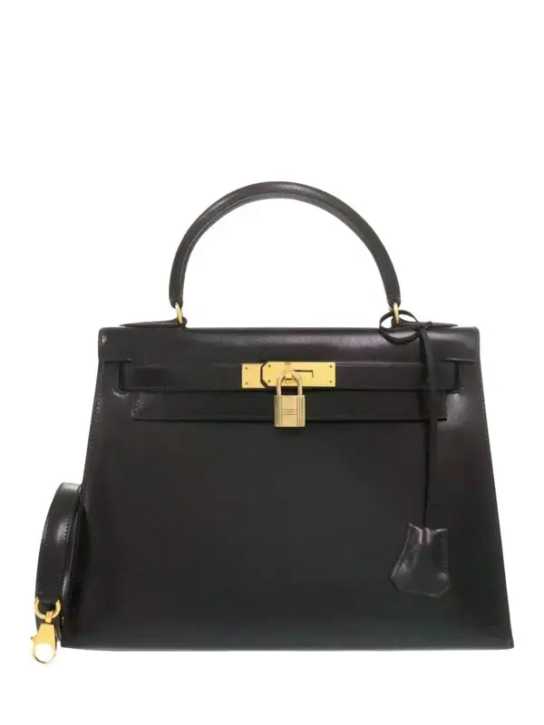 Hermès 1991 Box Calf Kelly Sellier 28 - Black