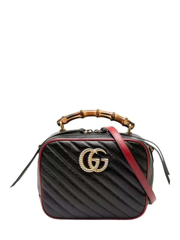 Gucci Gg Marmont Leather Satchel - Black