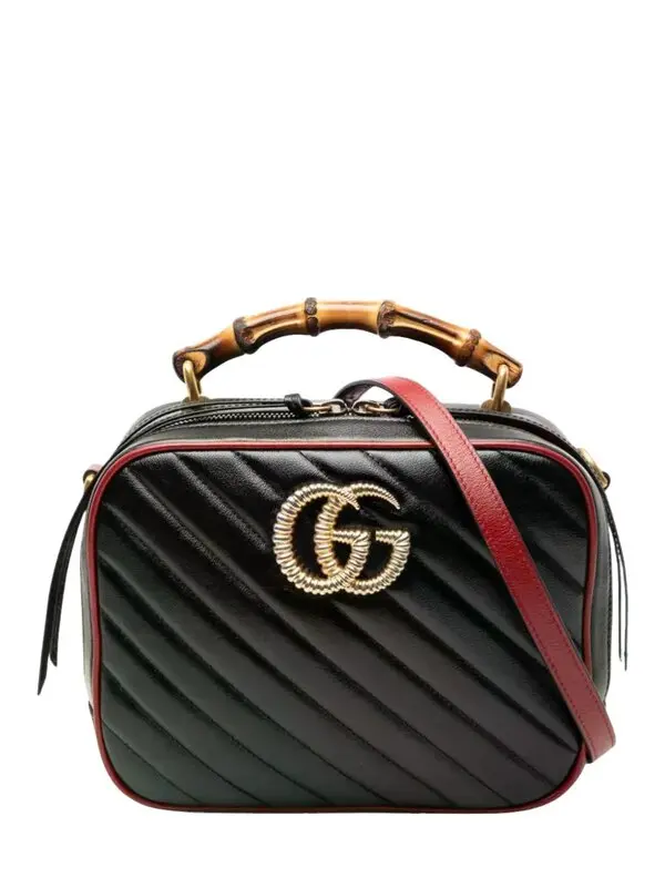Gucci Small Gg Marmont Leather Satchel - Black