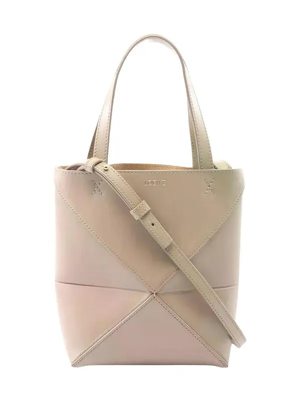 Loewe Mini Puzzle Fold Tote Satchel - Neutrals