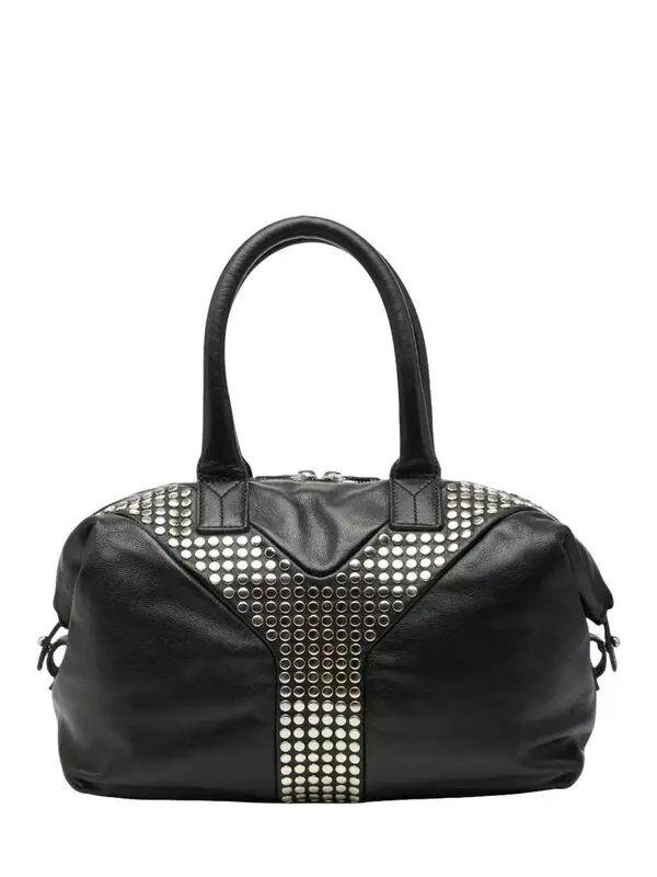 Saint Laurent Leather Studded Easy Y Handbag - Black