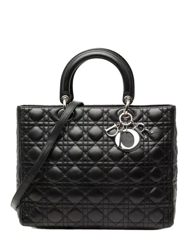 Dior 2003 Lambskin Cannage Lady Satchel - Black