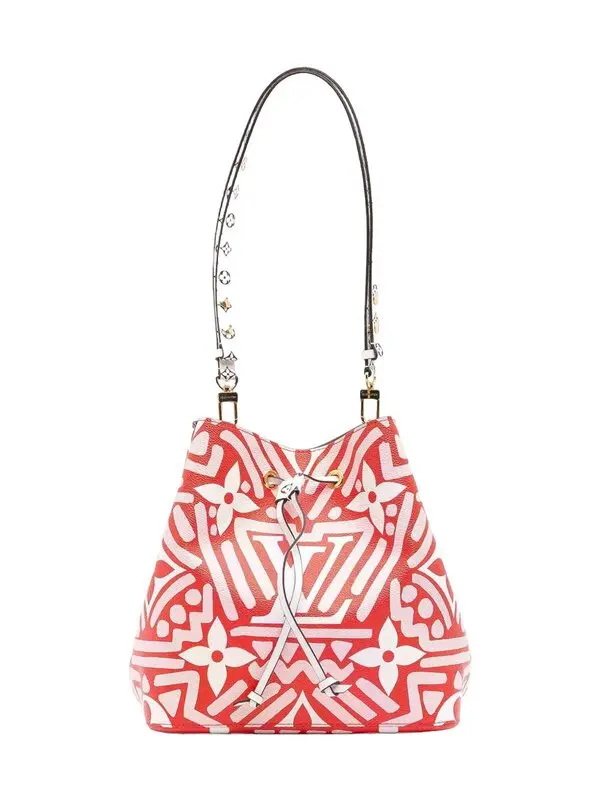 LOUIS VUITTON 2020 Monogram Giant Crafty Neonoe Mm Bucket Bag - Red