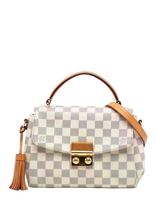 LOUIS VUITTON 2016 Damier Azur Croisette Satchel - White