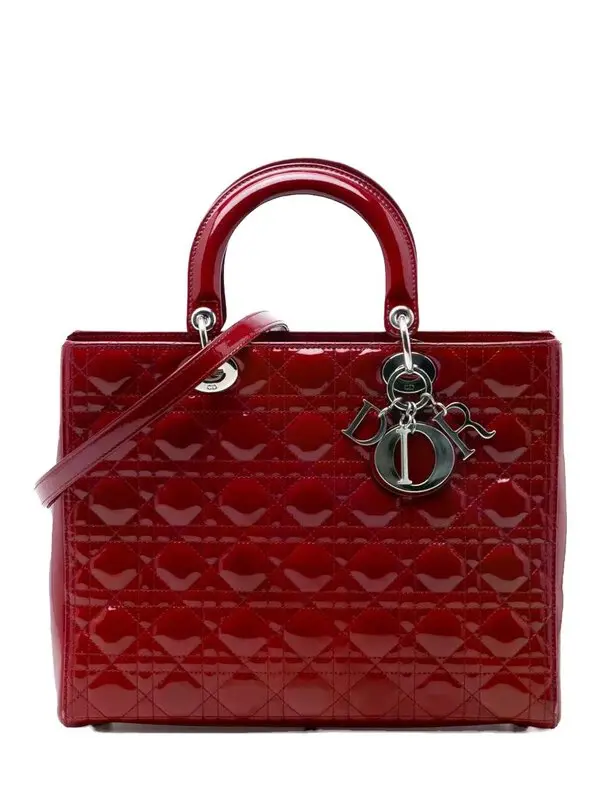 Dior 2013 Large Cannage Lady Satchel - Red