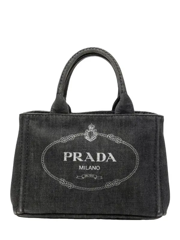 Prada Small Canapa Logo Satchel 2013-2025 - Grey