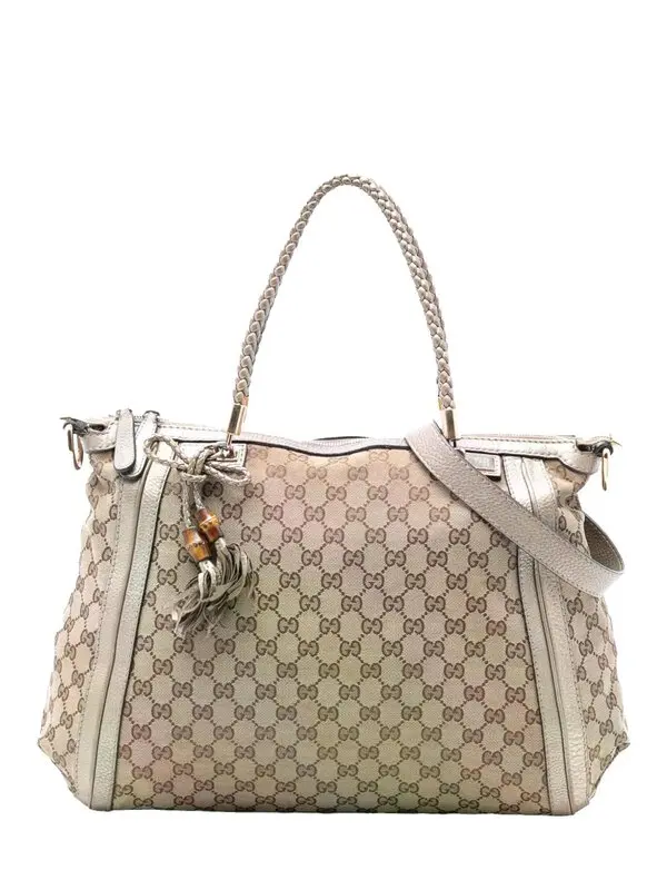 Gucci Gg Canvas Bella Convertible Tote Satchel - Neutrals