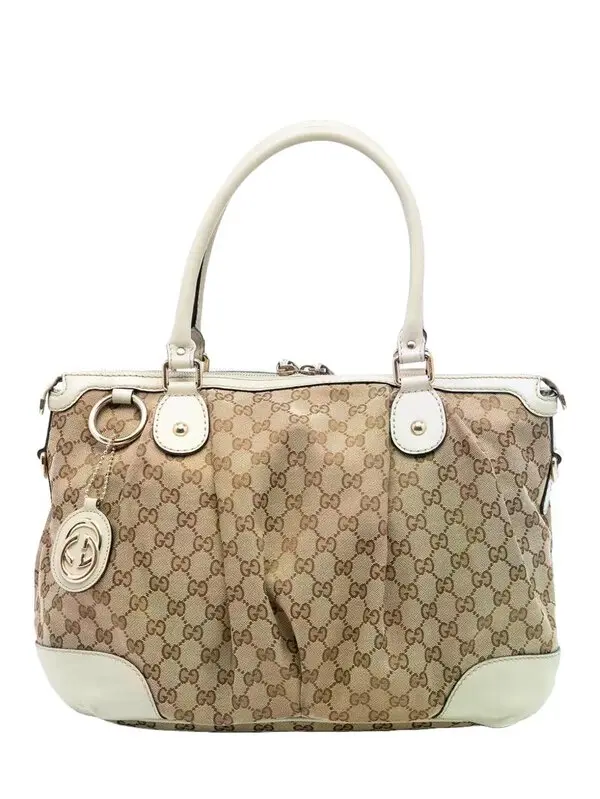 Gucci Gg Canvas Sukey Satchel - Neutrals