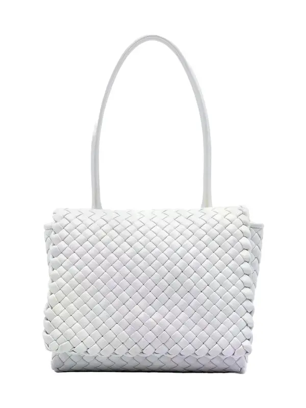 Bottega Veneta Nappa Intrecciato Patti Shoulder Bag - White