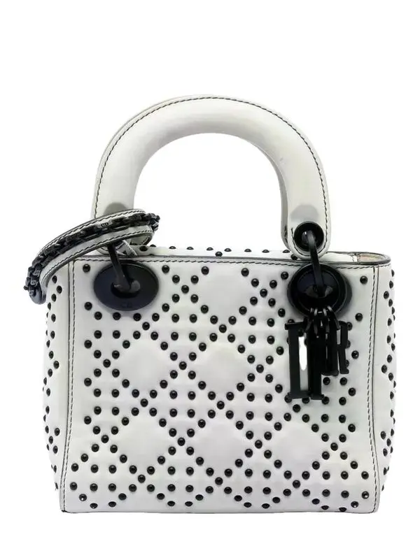 Dior Ultra Matte Cannage Studded Lady Satchel - Black