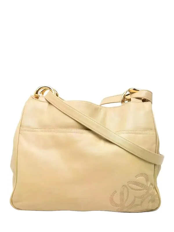 Loewe Leather Anagram Shoulder Bag - Neutrals