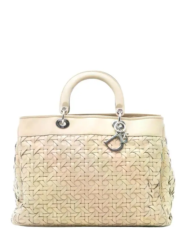 Dior 2007 Woven Lady Avenue Tote Satchel - Brown