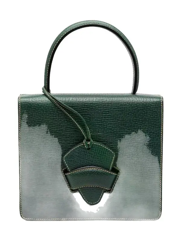 Loewe Textured Leather Barcelona Top Handle Satchel - Green