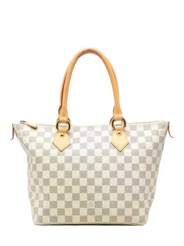 LOUIS VUITTON Damier Azur Saleya Pm Handbag - White