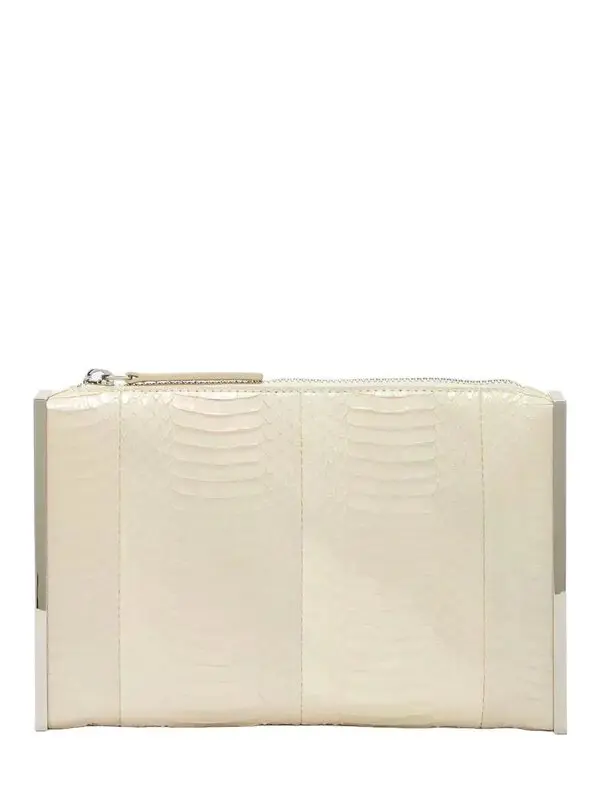 John Richmond Python-effect Clutch - Neutrals