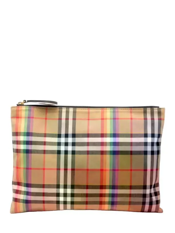 Burberry House Check Canvas Clutch - Neutrals