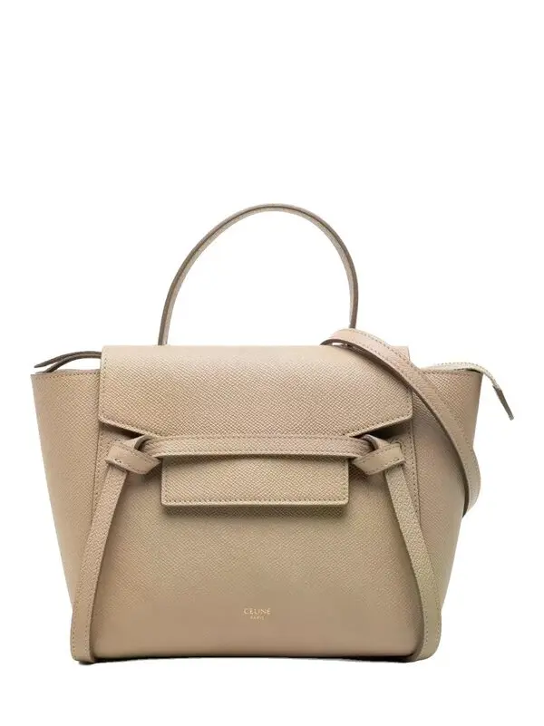 Celine 2021 Nano Grained Calfskin Belt Bag Satchel - Neutrals