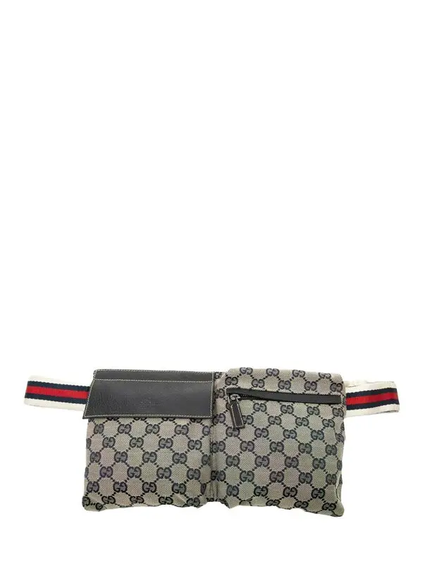 Gucci Gg Canvas Web Double Pocket Belt Bag - Neutrals