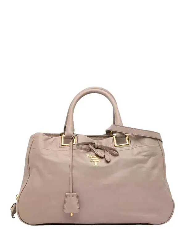 Prada Vitello Bow Satchel - Neutrals