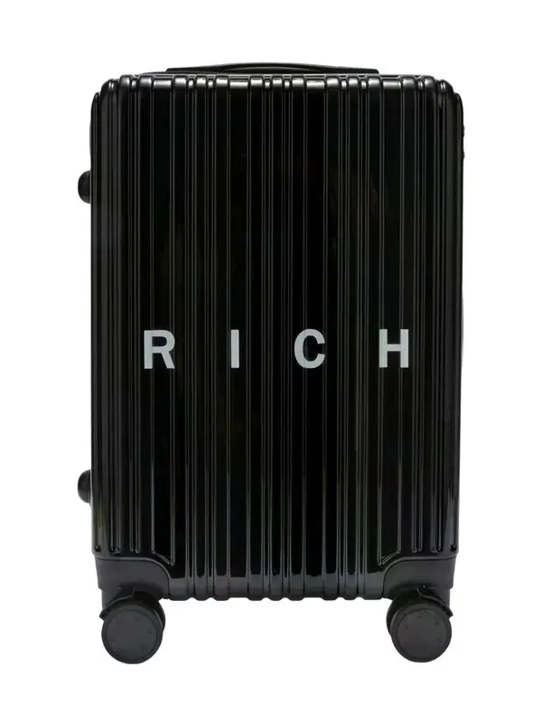 John Richmond Striped Suitcase - Black
