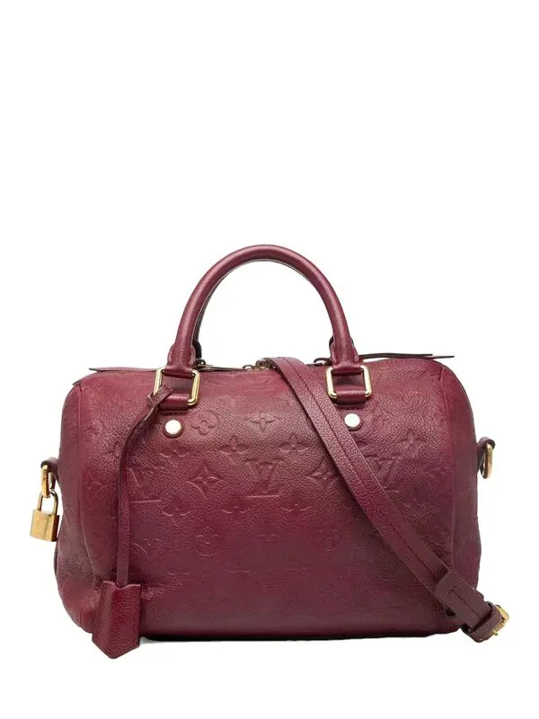 LOUIS VUITTON 2012 Monogram Empreinte Speedy Bandouliere 25 Satchel - Red