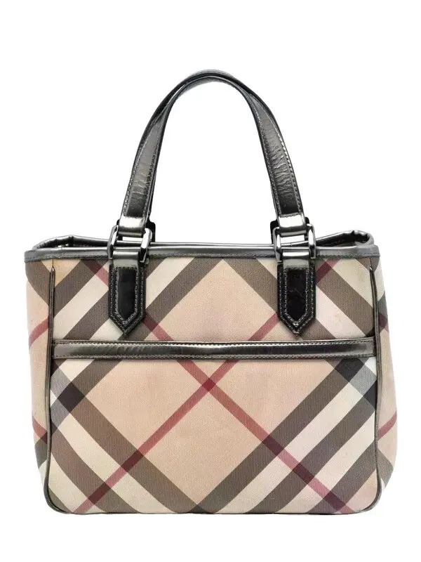 Burberry Supernova Check Coated Canvas Tote Bag - Neutrals