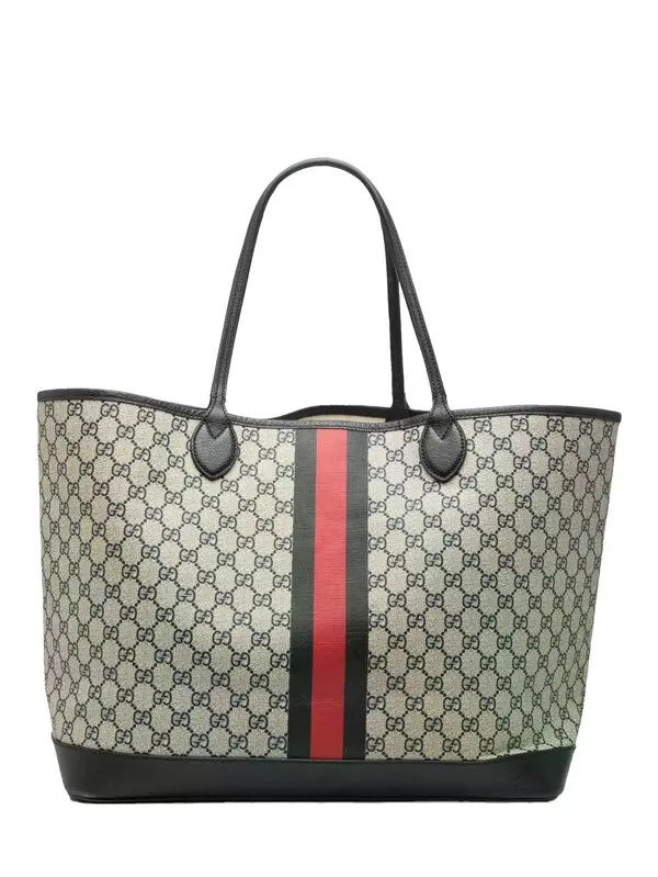 Gucci Gg Supreme Web Ophidia Shopper Tote Bag - Neutrals