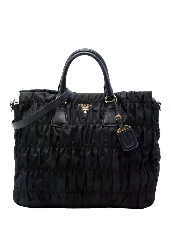 Prada Tessuto Gaufre Satchel - Black