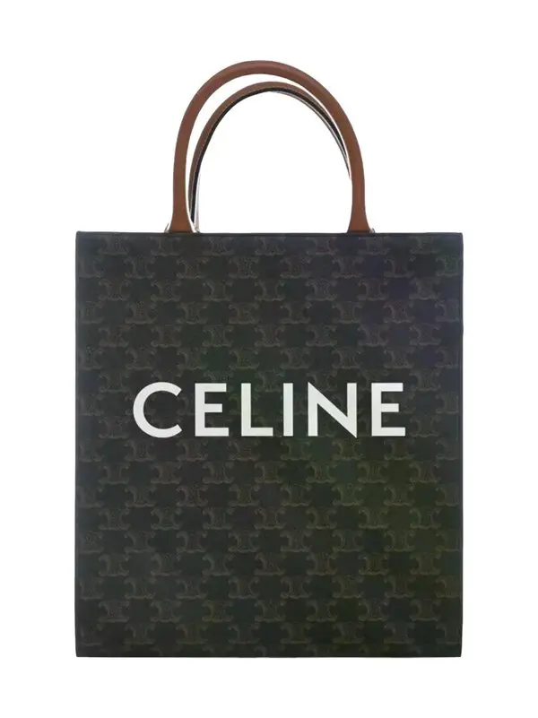 Celine Small Triomphe Coated Canvas Vertical Cabas Tote - Brown