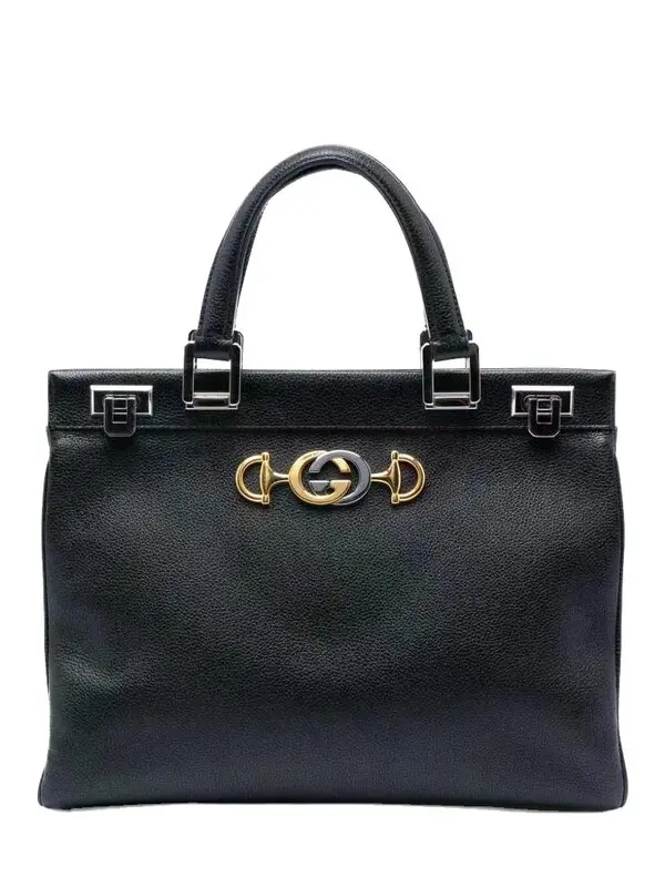 Gucci 2016-2026 Medium Leather Zumi Top Handle Satchel - Black