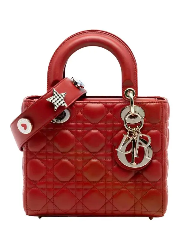 Dior Small Lambskin Cannage My Abcdior Lady Satchel - Red