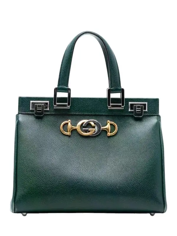Gucci Small Grained Calfskin Zumi Top Handle Satchel - Green