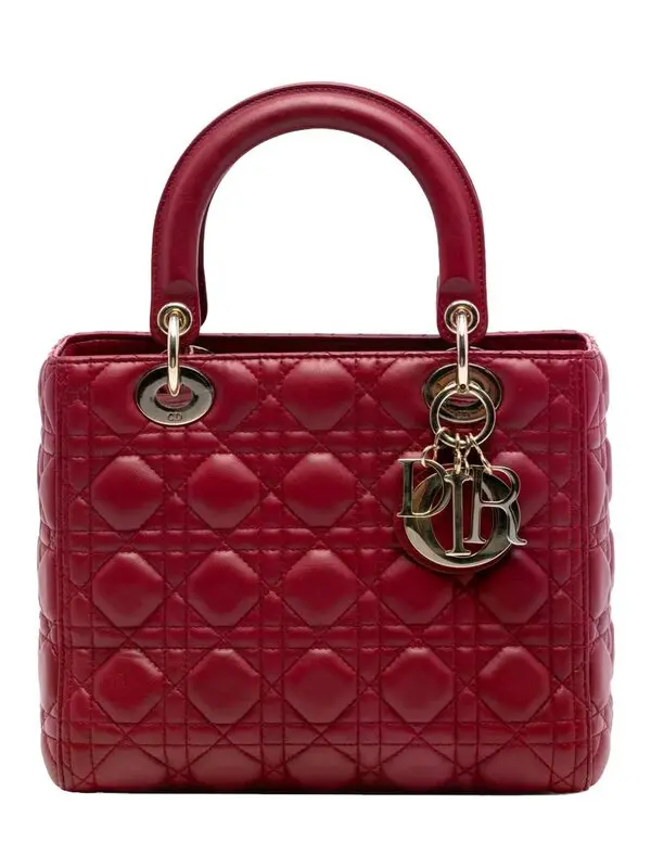 Dior 2018 Medium Lady Satchel - Red