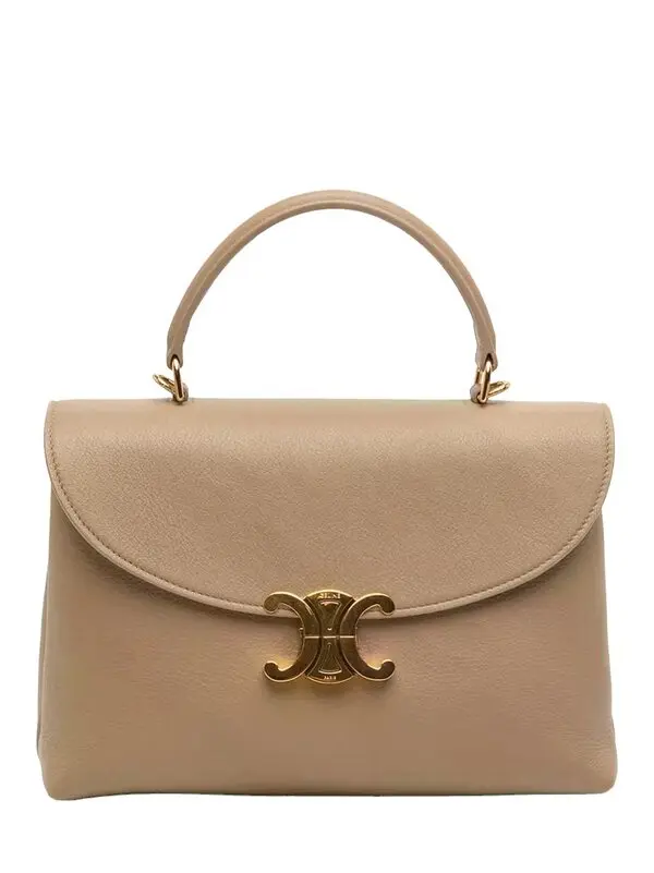 Celine Medium Supple Grained Calfskin Nino Bag Satchel - Neutrals