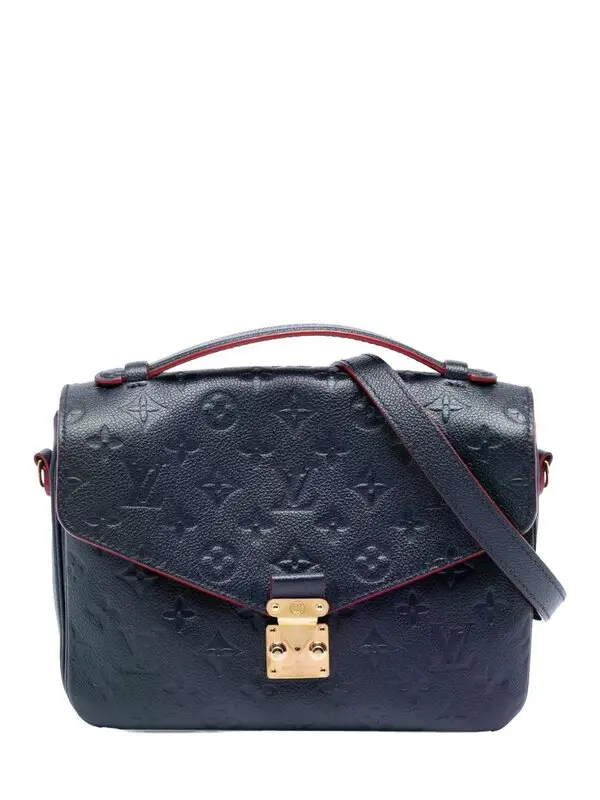LOUIS VUITTON 2018 Monogram Empreinte Pochette Metis Satchel - Blue