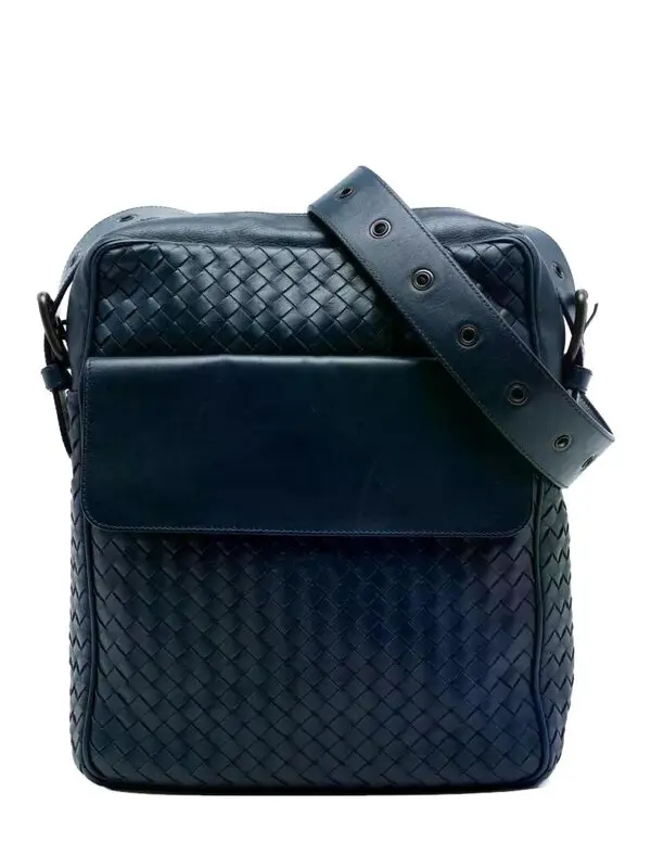 Bottega Veneta Nappa Intrecciato Crossbody Bag - Blue
