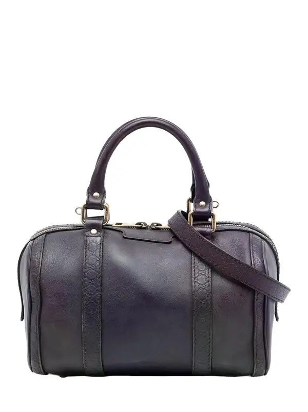 Gucci Ssima Trimmed Leather Joy Boston Bag Satchel - Purple