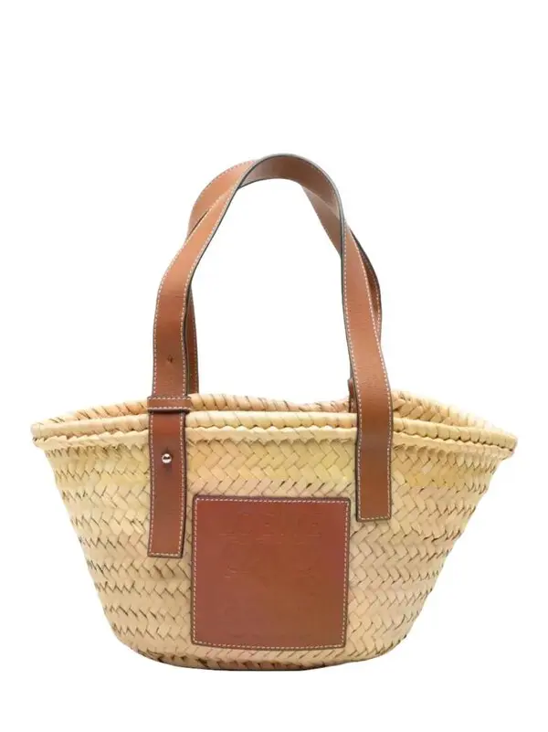 Loewe Small Raffia Anagram Basket Tote Bag - Neutrals