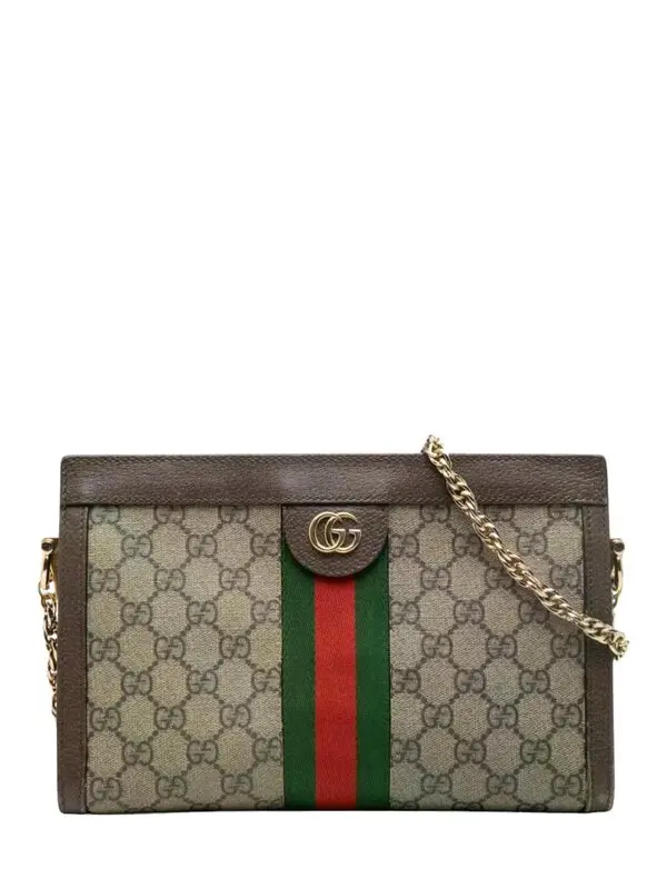 Gucci Gg Supreme Ophidia Chain Crossbody Bag - Neutrals